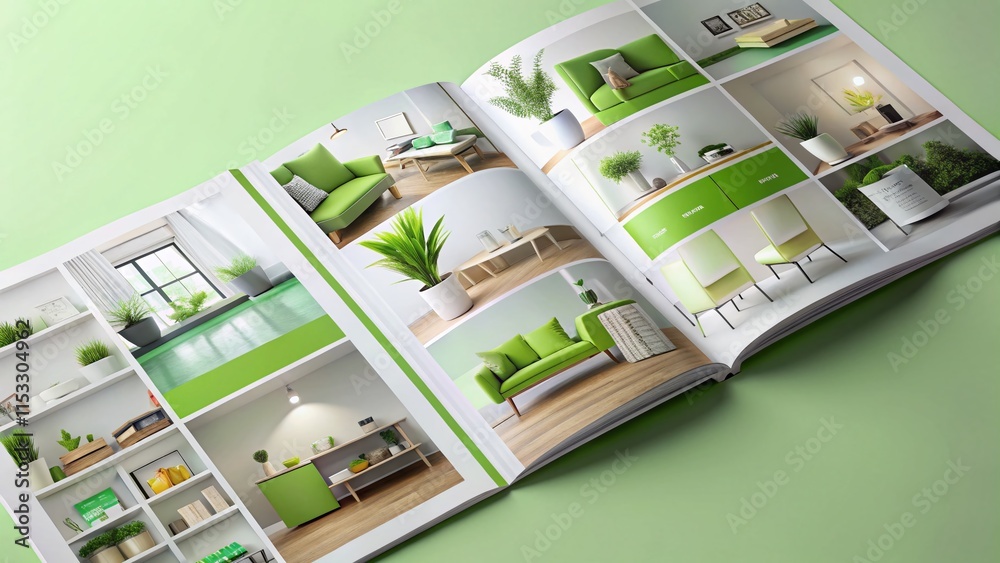 Product Catalog Design Template with Green Accents - High-Resolution ...