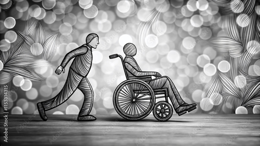 Rehabilitation Line Art: Empowering Disability Recovery Through Therapy ...