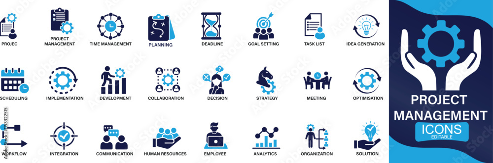 Project management icon set. Time management and planning , You can ...