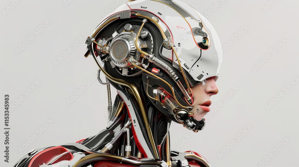 Ilustración de Stock 147 Anatomically detailed android cyborg robot ...