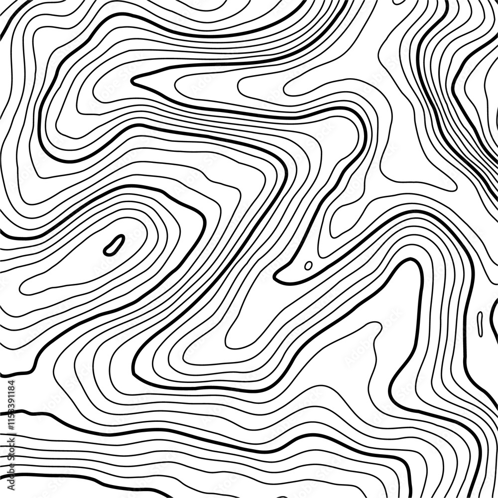 White background topography contour map with black curve lines .luxury ...