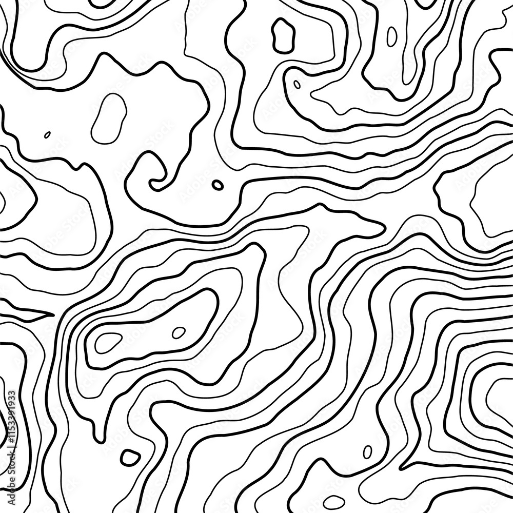 Topographic map background geographic line map with elevation ...