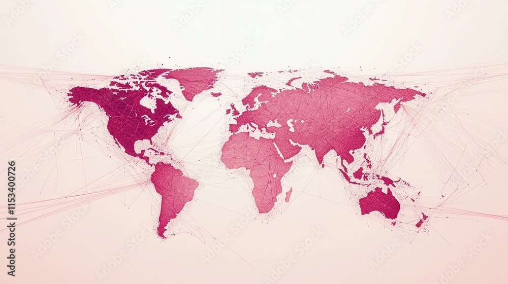 map of the world with connecting lines showing the several export ...