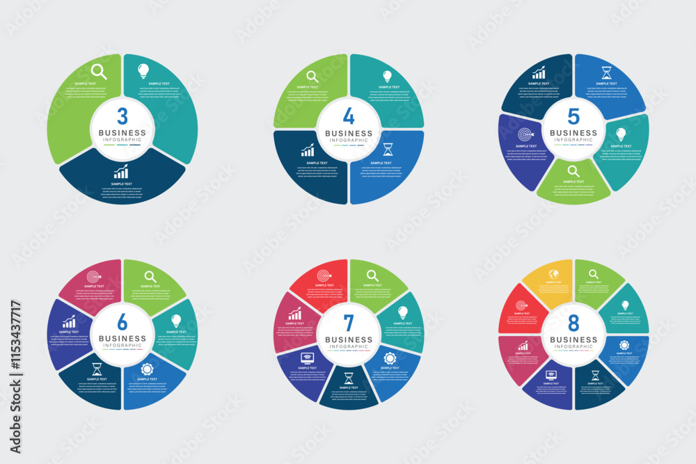 Set of vector infographic circle templates Stock Vector | Adobe Stock