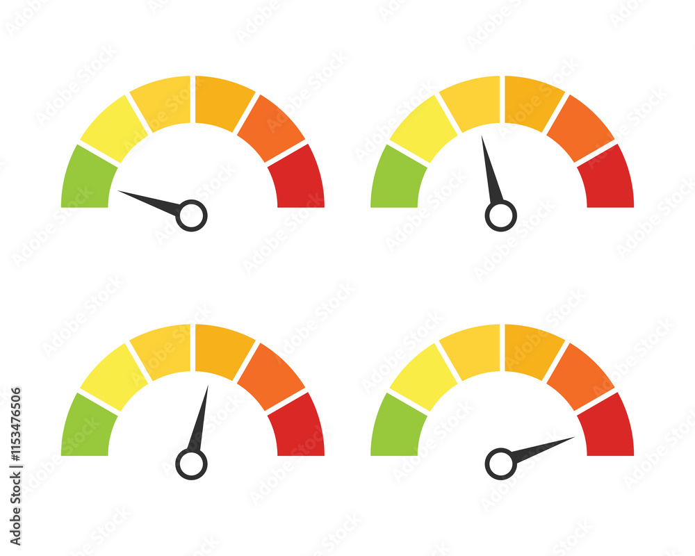 Score meter. Scale meter score level icon. Speedometer gauge indicator ...