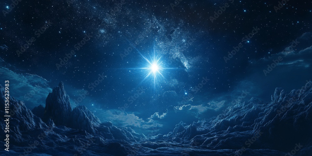 Midnight reveals a stunning real star, shining brightly as we zoom in ...