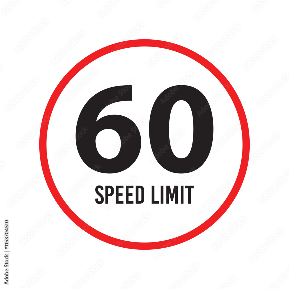 Speed limit signs and symbols depicting speed limits ranging from 5 to ...