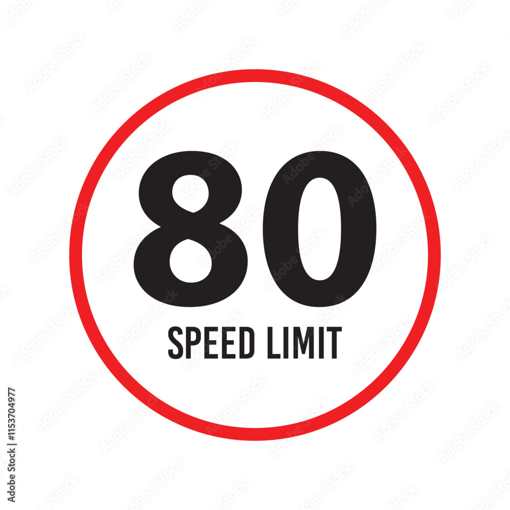 Speed limit signs and symbols depicting speed limits ranging from 5 to ...