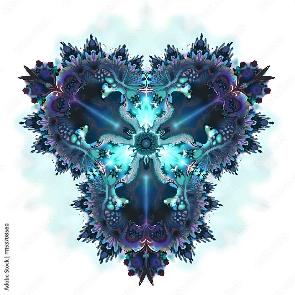 Complex Fractal Design with Trilateral Symmetry Stock Illustration ...