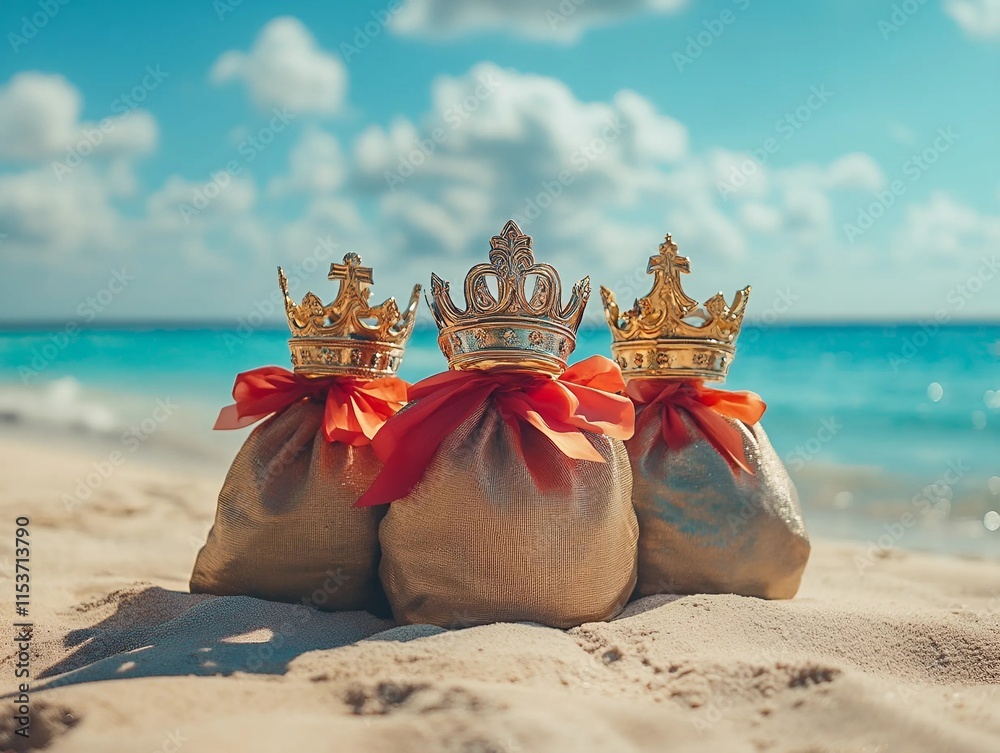 Stock-Foto „las coronas de los tres reyes magos de oriente con con ...