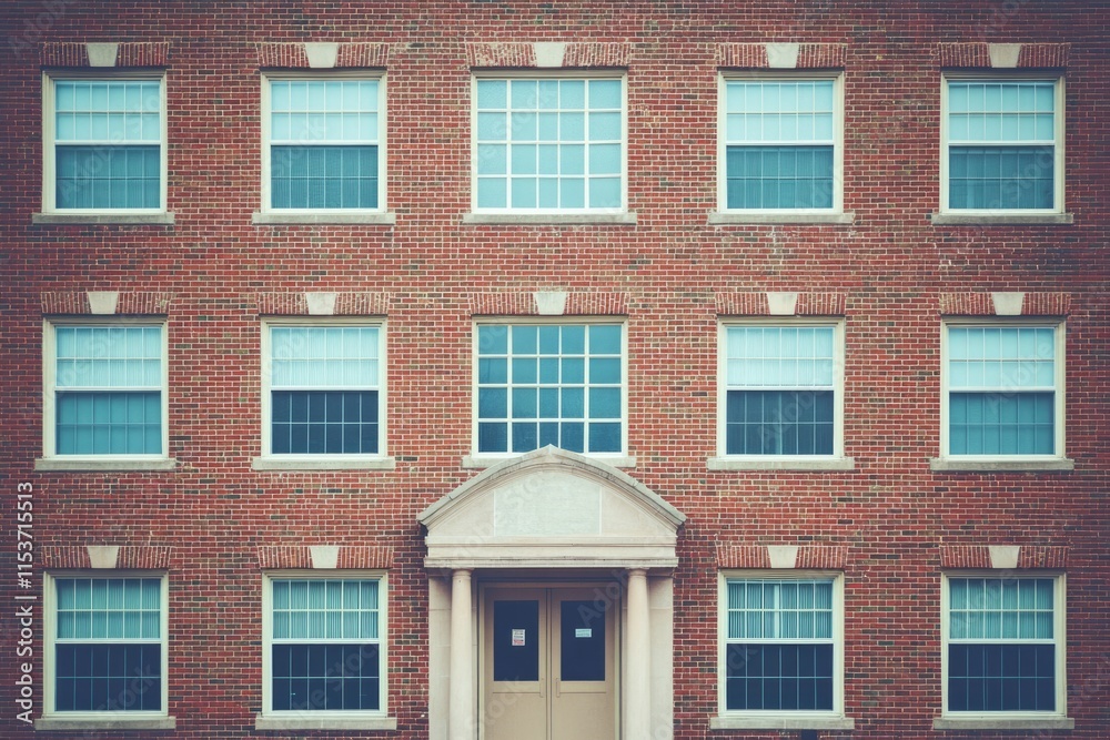 Classic American Educational Institution. Exterior View of Iconic ...