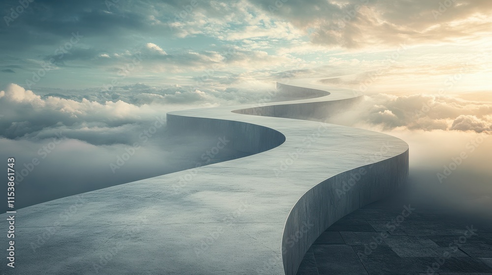 Paving the way forward. Plan ahead. Vision of the future and goals. Go ...