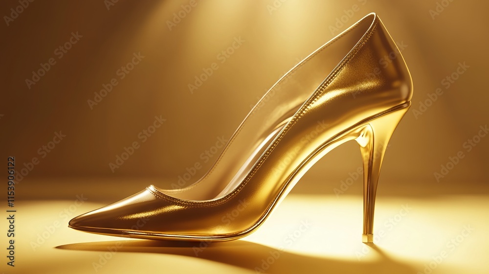 Ilustração Golden High Heels: Product Photography with a Side View and ...