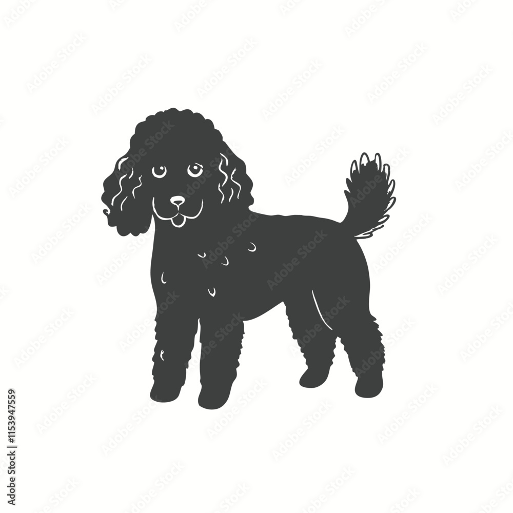 Cute and happy toy poodle dog animal cartoon illustration. Poodle dog ...