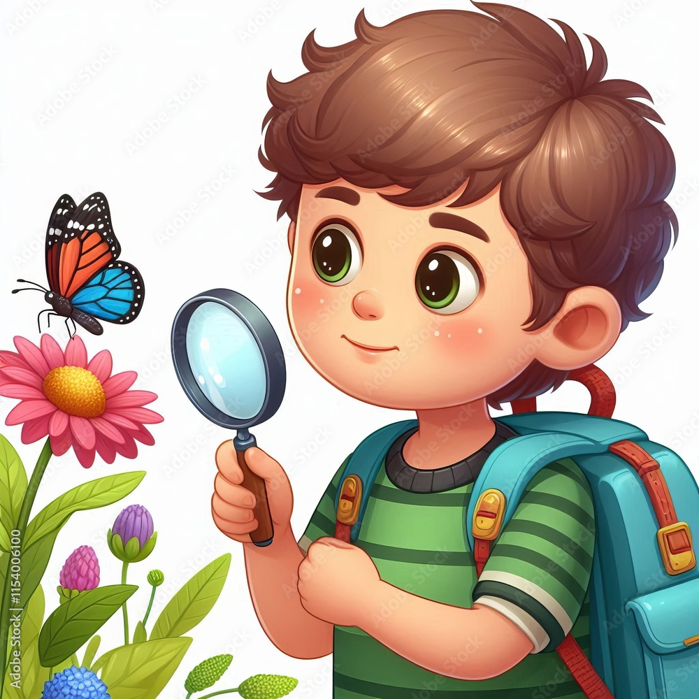284 Young boy with a look of wonder and curiosity exploring the Stock ...
