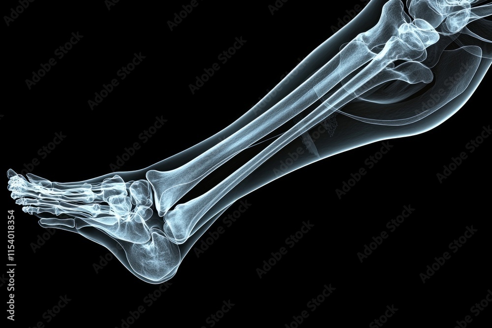 Detailed view of human leg reveals hyper realistic x ray showcasing ...