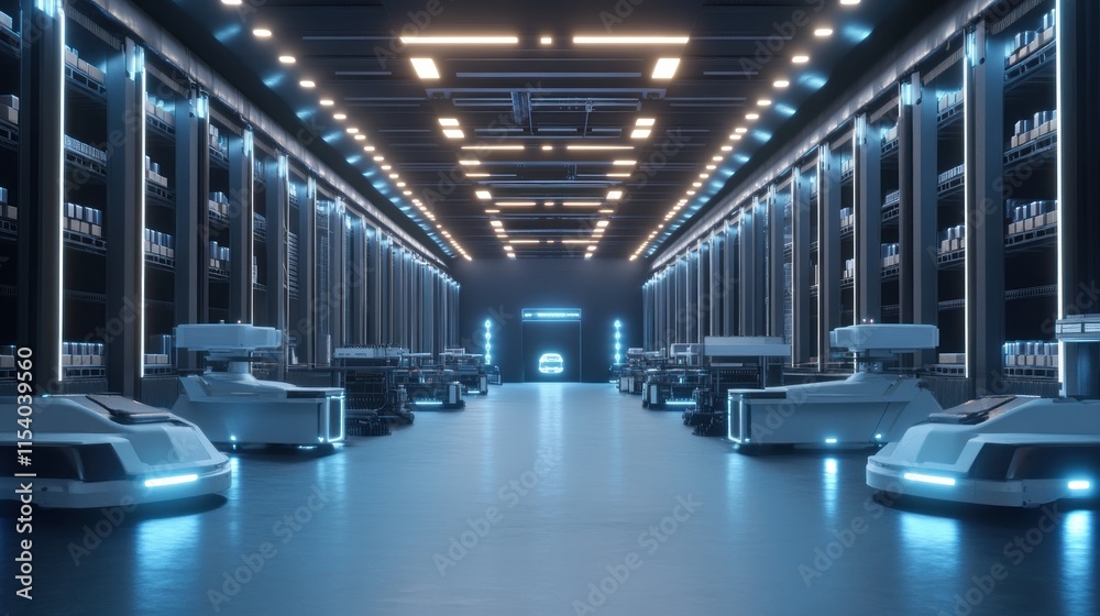 Automated Warehouse Robots: Futuristic Efficiency in Logistics. Automated guided vehicles (AGVs ...