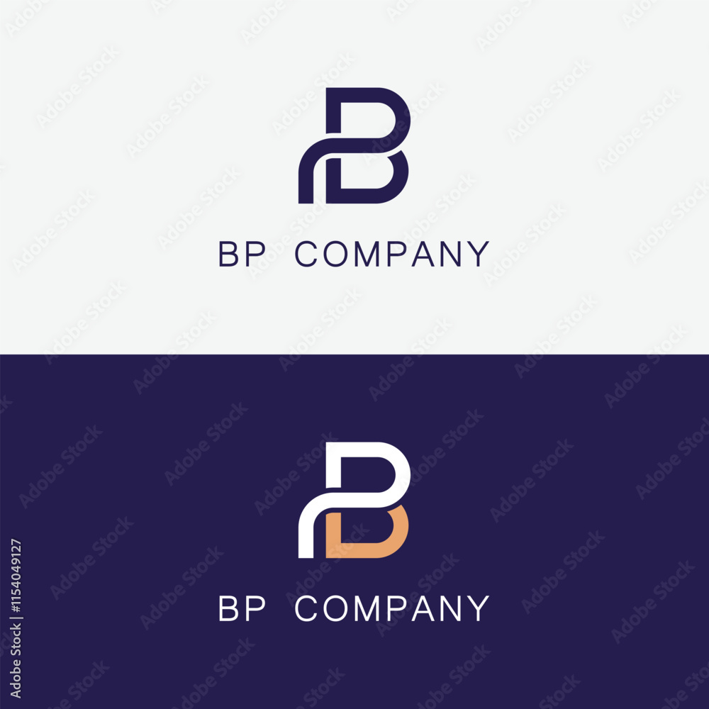 Vetor BP, PB Letter Logo Design with Creative Modern Trendy Typography ...