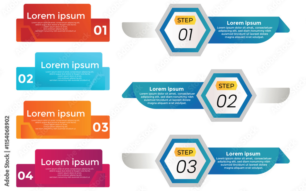 Modern Infographic slides presentation elements template. Business ...
