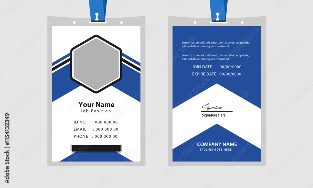 Professional ID Card Design Template - Modern and Sleek Employee Badge ...