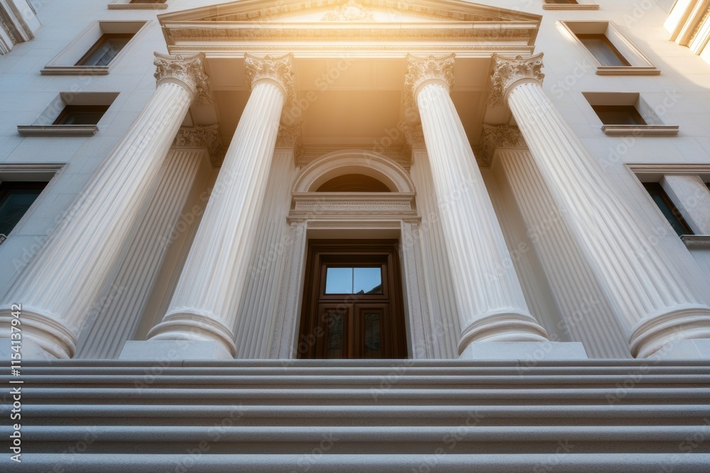 neoclassical architecture, sunlight illuminates the neoclassical ...