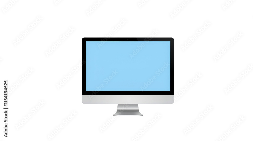 desktop monitor with a bright blue screen, simple and professional ...