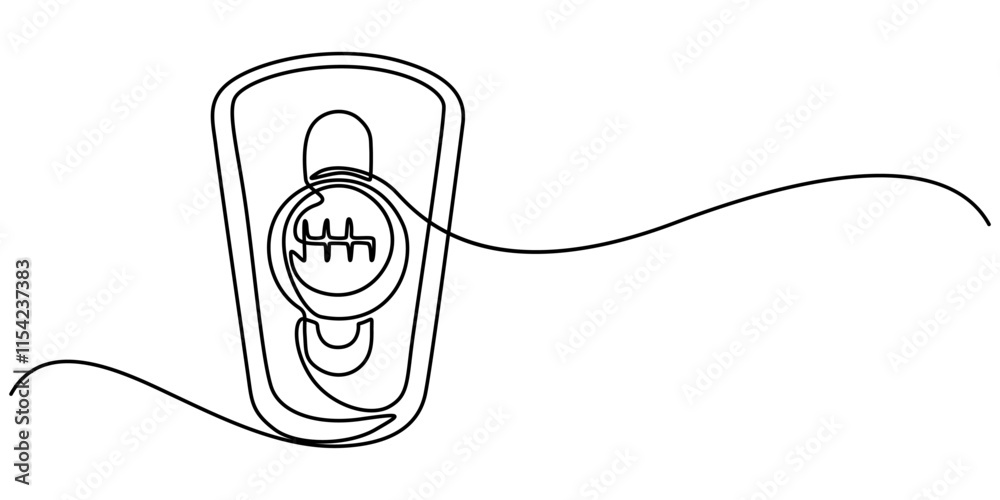 gearbox icon continuous one line drawing, Automatic transmission gear selector in modern offroad ...