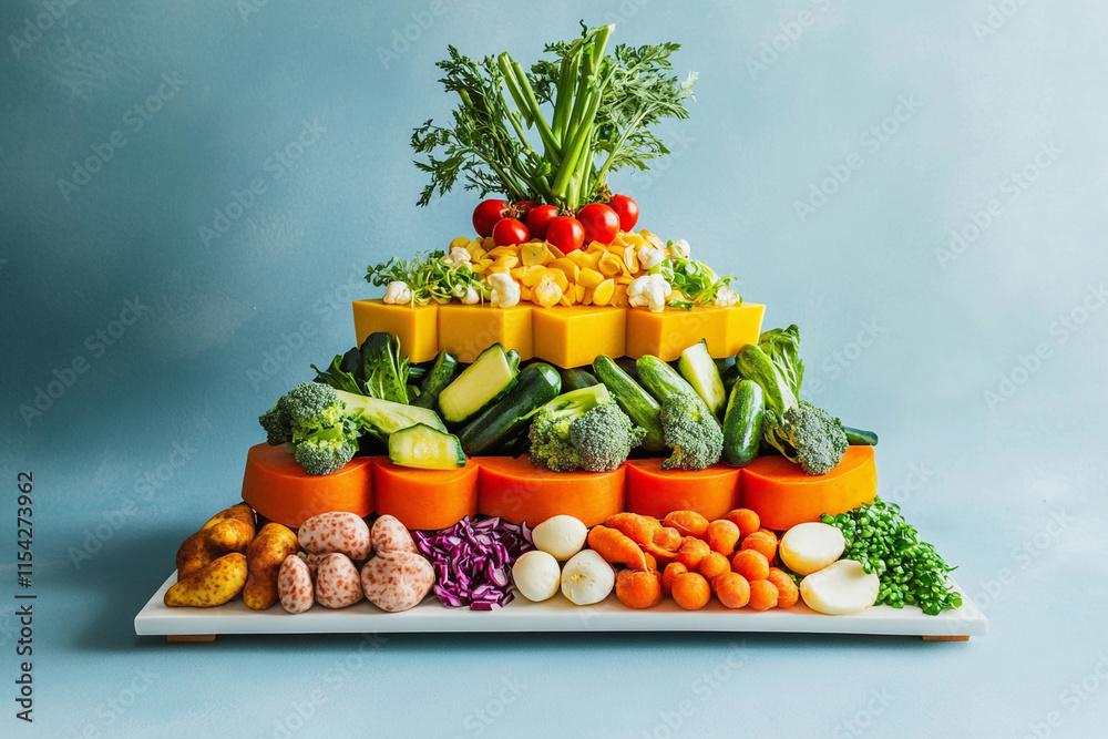 A ketogenic food pyramid with sections of healthy fats, proteins, and ...