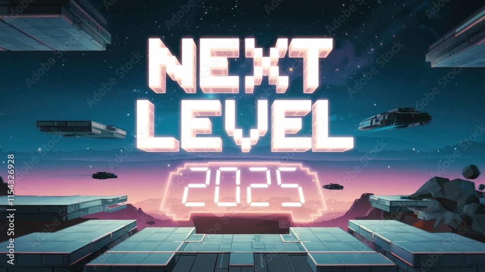 4K Gaming Wallpaper - Next Level 2025, Retro-Futuristic Landscape ...