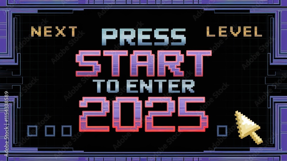 4K Retro Gaming Wallpaper - Press Start to Enter 2025, Next Level ...