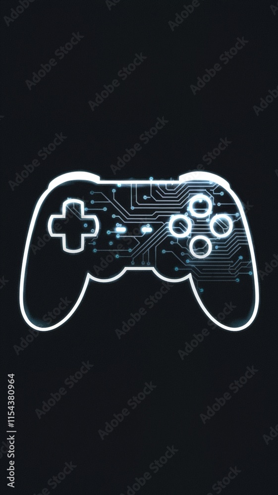 4K Gaming Wallpaper - Neon Game Controller with Circuit Board Design ...