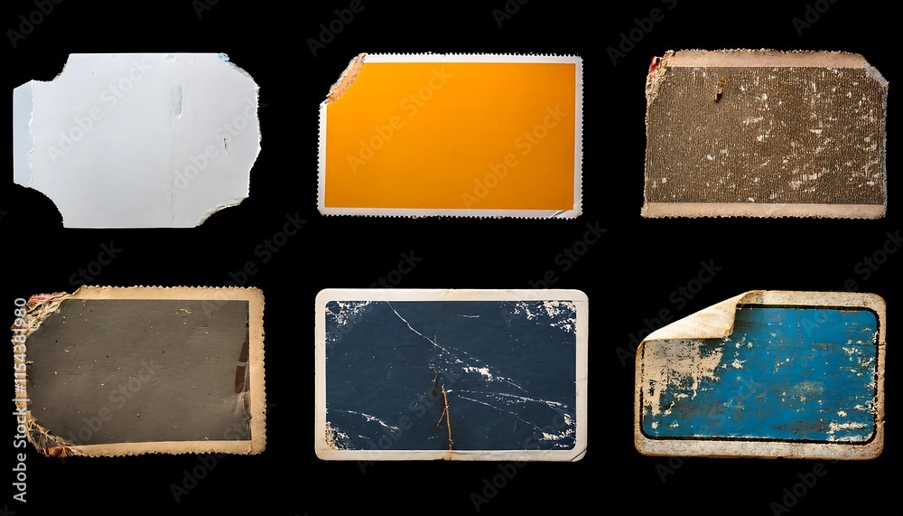 collection of blank old sticker, label, price tag template for mockup ...