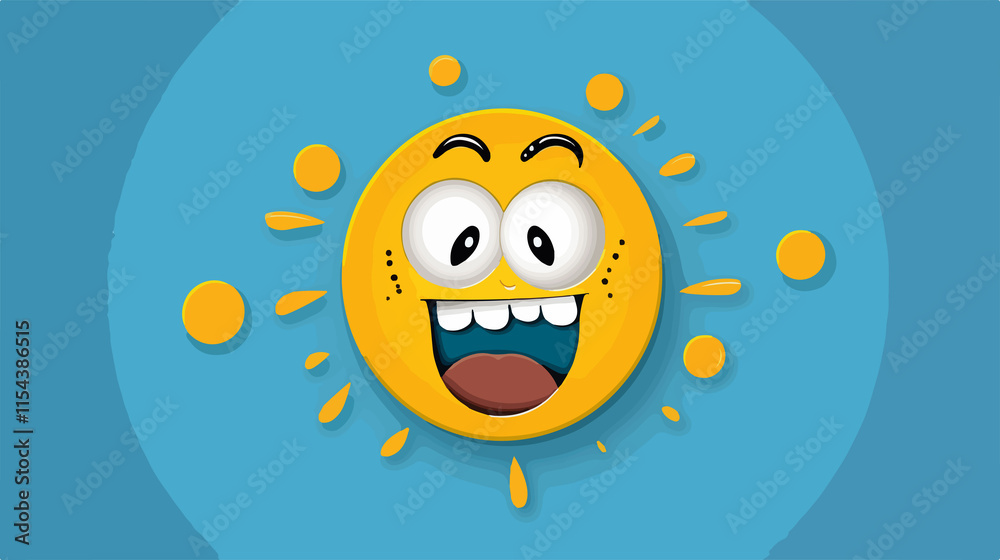 Flat Vector Illustration of Smiley Emoticon Scared Face for Adorable ...
