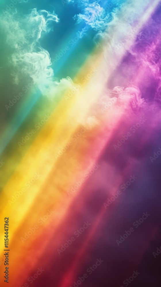 Rainbow-colored light scattering in mist, realistic and vibrant ...