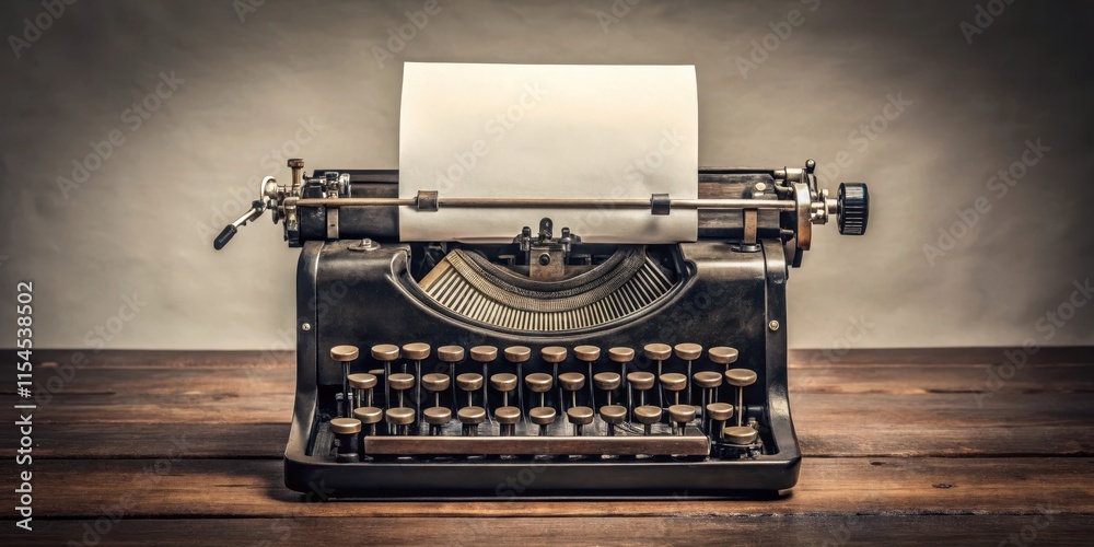 Vintage typewriter with paper and ink rolling in, typewriter, vintage ...