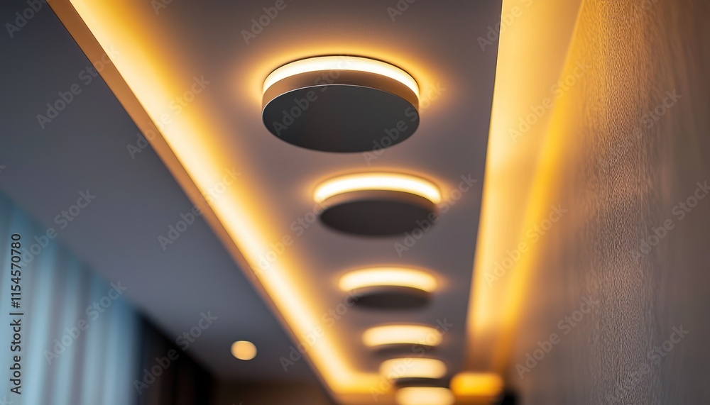 Minimalist LED Downlight Set, featuring flush-mounted ceiling fixtures ...