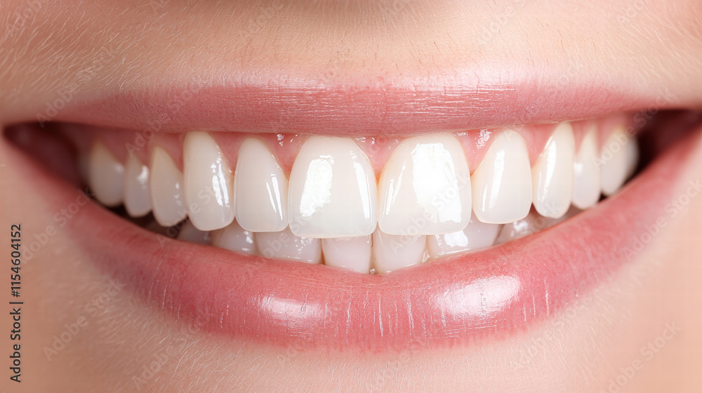 bright, healthy smile showcasing white teeth and pink gums, reflecting ...