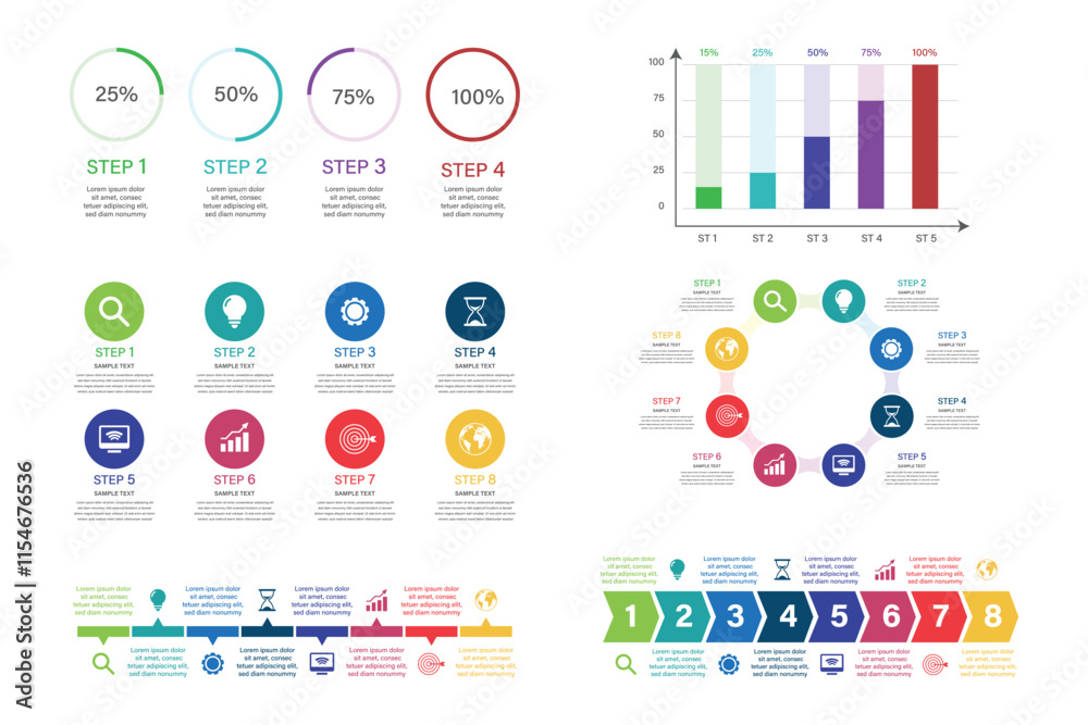 Vector arrows infographic, diagram chart, graph presentation. Business ...