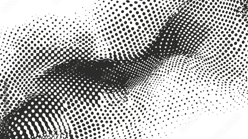 Abstract halftone wave dotted background - futuristic twisted grunge ...
