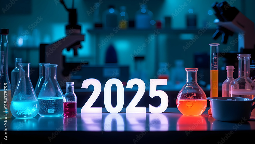 2025 New Year's Scientific Research in Laboratory Setting Stock Photo ...