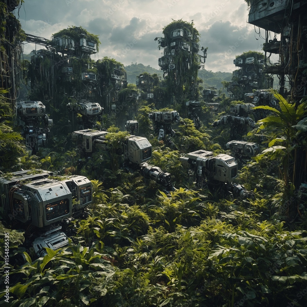 A cybernetic jungle village where robots are part of an evolving ...