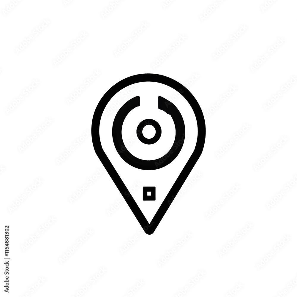 simple and elegant line location icon in black, featuring circular ...