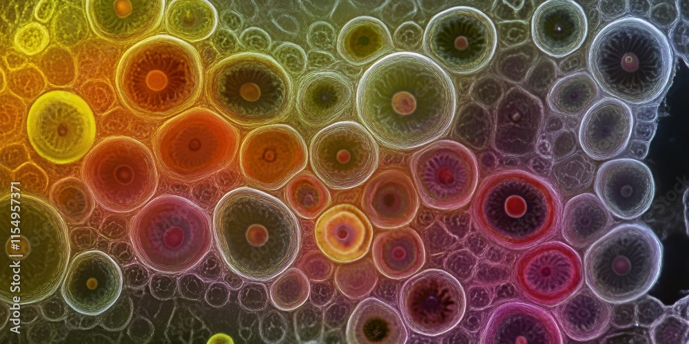 Live cell image of freshwater microalgae, specifically Botryococcus sp ...