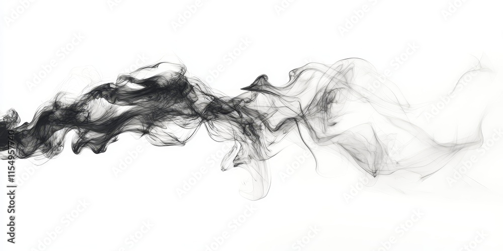 Movement of toxic fumes against a white background, illustrating the ...
