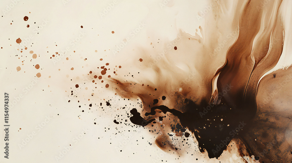 Stock-Illustration „Watercolor color trend 2025 Mocha Mousse . Banner ...