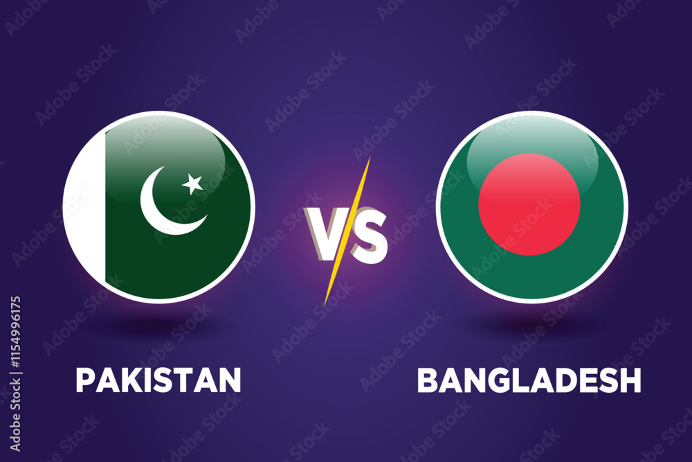 Pakistan VS Bangladesh , cricket match concept. with rival flags of ...