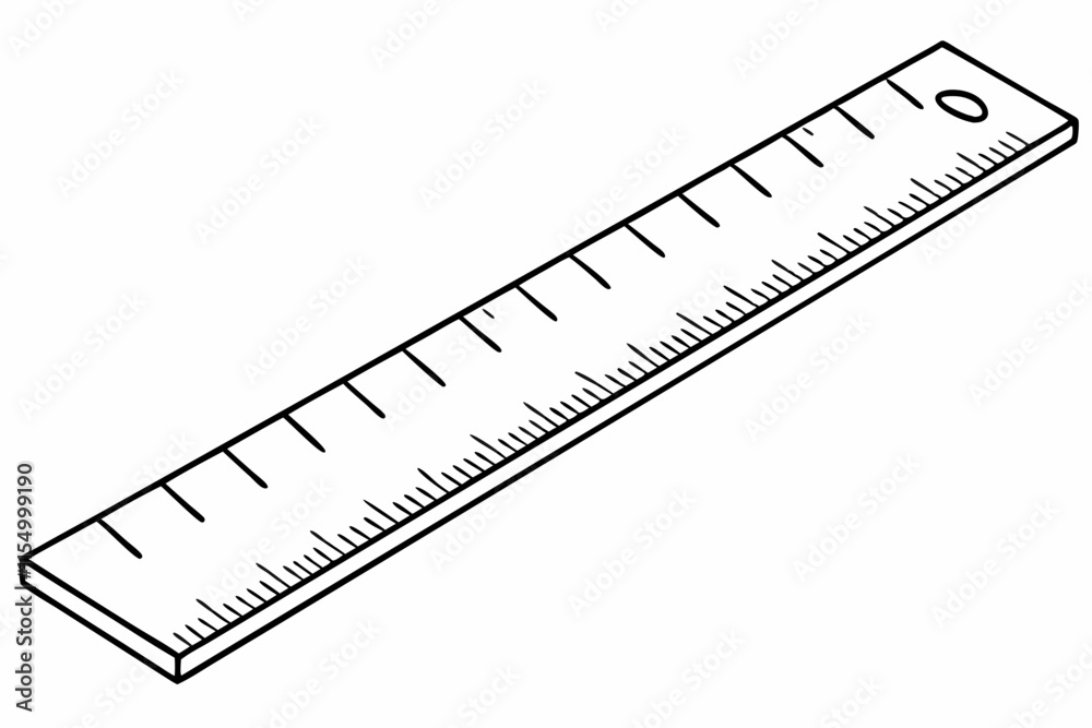Ruler: A Straight Edge for Accurate Measurements vector silhouette on a ...