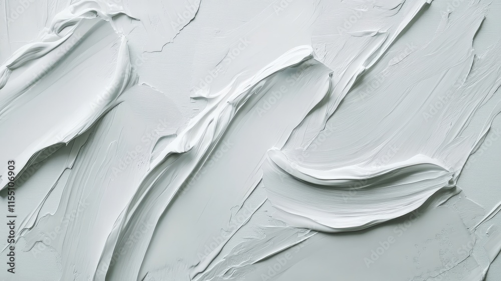 Abstract white oil painting background with smooth strokes of acrylic ...