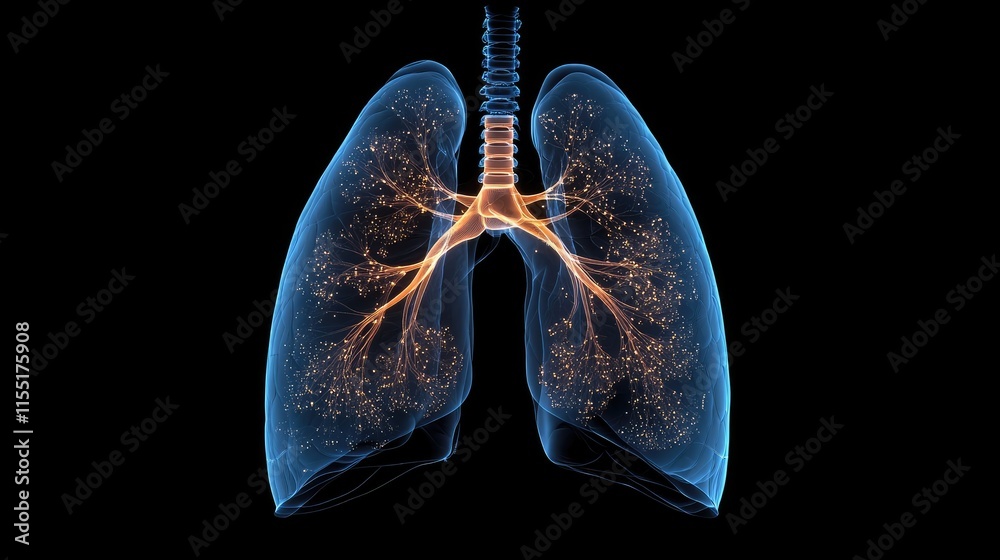 Lung anatomy structure diagram Stock Illustration | Adobe Stock