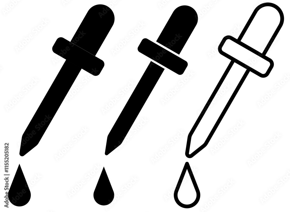 dropper pipette icon, simple flat style, illustration, logo sign symbol ...
